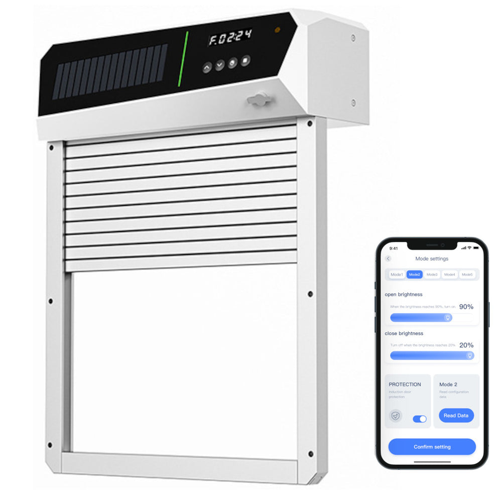 Solar Automatic Chicken Coop Door with App – Light Sensor, Timer