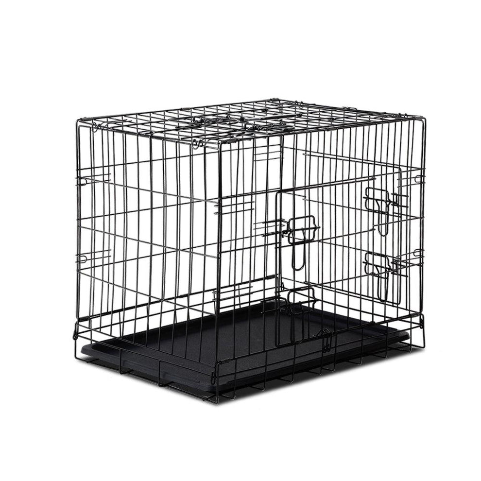 Foldable Dog Crate Kennel with 3-Door Removable Tray Portable Pet Cage