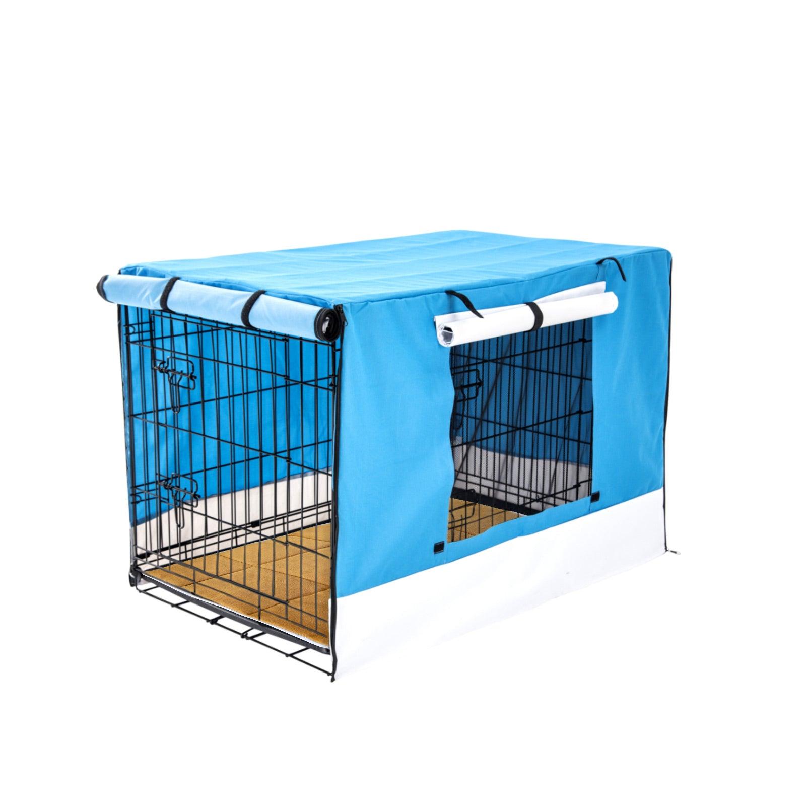 Portable Foldable Dog Crate Cage with Tray & Cover | Folding Pet Cage