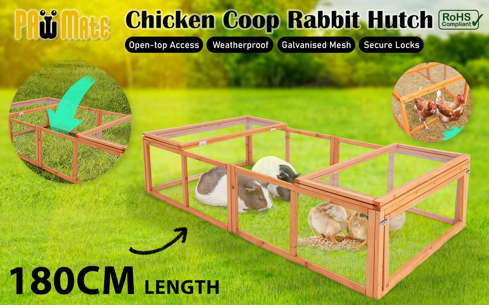 Chicken Coop with Run Extension | Rabbit Hutch Cage