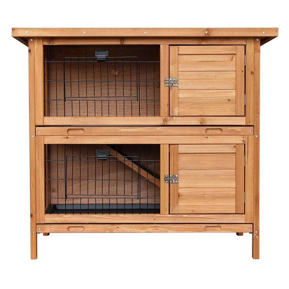 Rabbit Hutch Wooden Coop Pet Hutch Two Levels